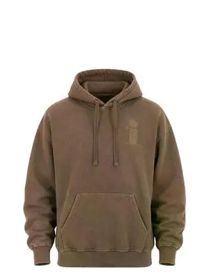 IUTER Logo-embroidered Acid-wash Hoodie - Brown