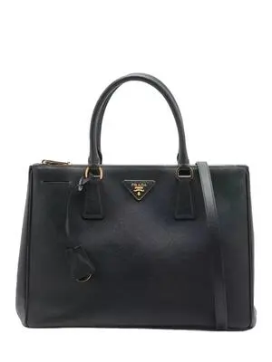 Prada Prada Saffiano Lux Galleria Double Zip Tote Satchel Black
