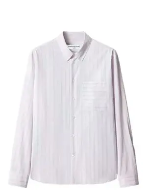 Maison Kitsuné Vertical-stripe Chest-pocket Shirt - Pink