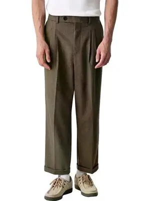 Drole De Monsieur Pleated Turned-up Trousers - Brown