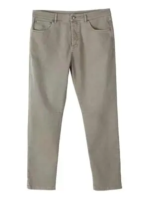 Brunello Cucinelli Logo-patch Straight-leg Jeans - Grey