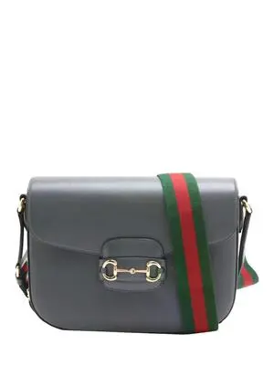 Gucci Horsebit 1955 Calfskin Crossbody Bag - Grey