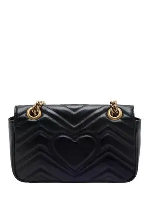 Gucci Small Gg Marmont Matelasse Calfskin Shoulder Bag - Black