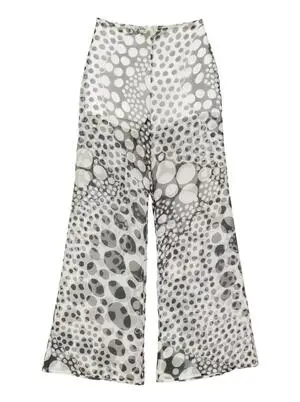ISABEL SANCHIS Sheer Polka-dot Trousers - White