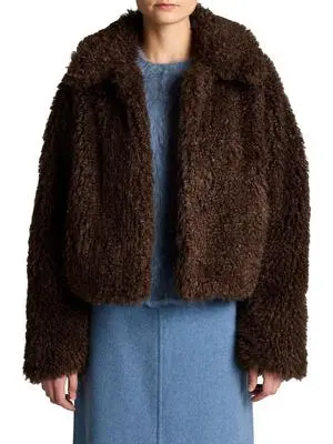 Vince Faux-fur Cropped Jacket - Pinewood