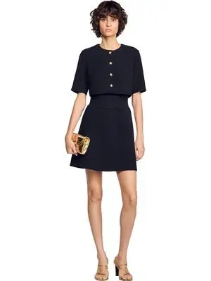 Sandro Short 2-in-1 Dress - Black