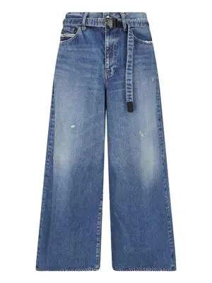 Sacai Wide Waist Jeans - Blue