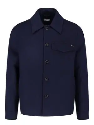 RÓHE Wool Button Jacket - Blue