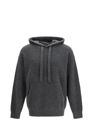LANEUS Cashmere And Silk Hooded Sweater - Grey