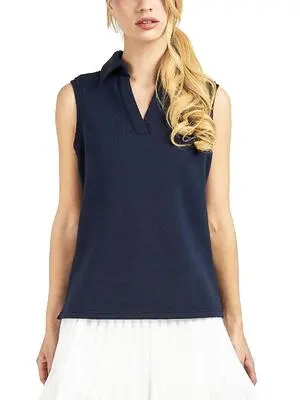 ELLE COLLECTION Elle Collection Sleeveless Polo Navy