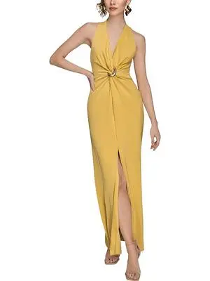 DONNA KARAN NEW YORK Donna Karan New York V-Neck Satin Gown