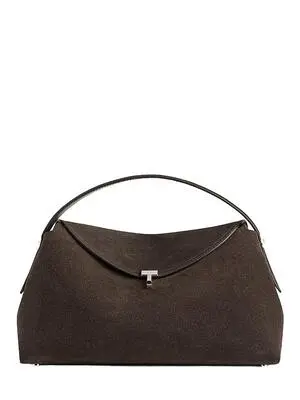 TOTEME Suede T-lock Top Handle Bag - Brown
