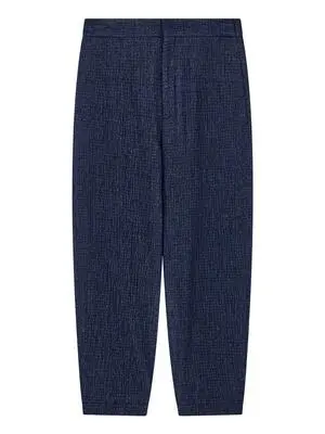 Giorgio Armani Froissé Wool Silk Cashmere Trousers - Blue
