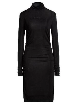 Karl Lagerfeld Metallic Fiber Jersey Turtleneck Mini Dress - Black