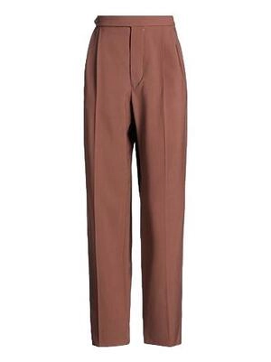 TOD'S Virgin Wool And Silk Tapered Pants - Brown