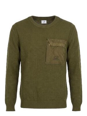 C.P. COMPANY C.P. COMPANY Wool And Polyamide Crewneck Sweater Green