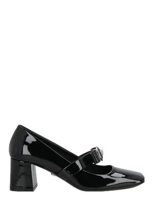 Versace Leather Mary Jane Pumps - Black