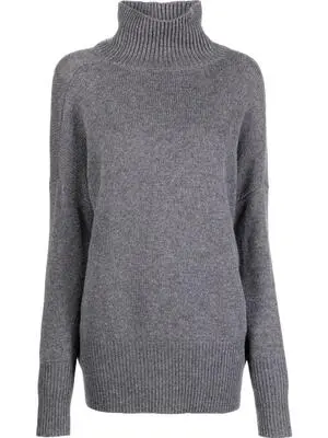 LISA YANG Heidi Cashmere Turtleneck Sweater - Grey