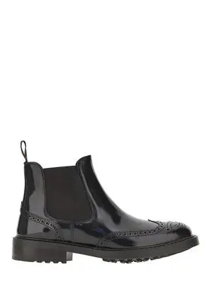 JUAN LACARCEL BY CALCE Spazzolato Leather Chelsea Boots - Black
