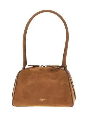 Alaïa ALAIA Nubuck Leather Small Le Bouledogue Bag Brown