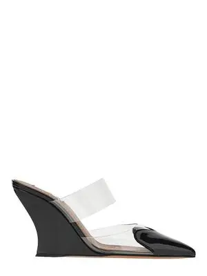 Alaïa ALAIA PVC And Leather Le Coeur Wedge Mules Black