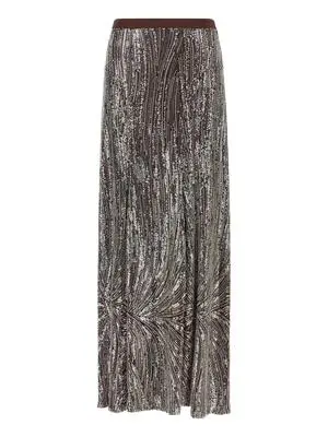 PACO RABANNE RABANNE Sequined And Pearl Embellished Long Skirt