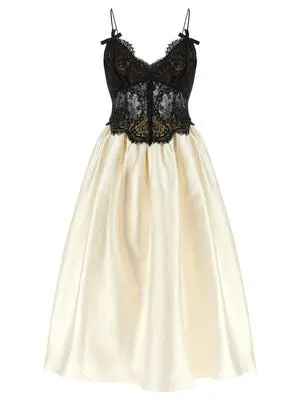 SELF-PORTRAIT Dress With Bodice - White/black