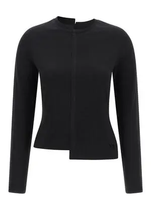 Y3 Asymmetric Cotton Long-sleeved T-shirt - Black