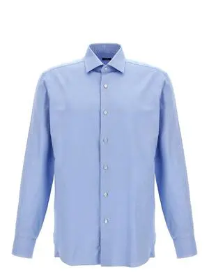 BARBA NAPOLI Cotton Shirt - Light Blue