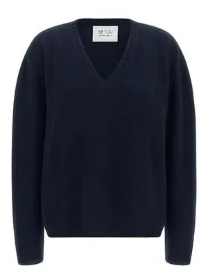 BE YOU V-neck Cashmere Pullover - Blue