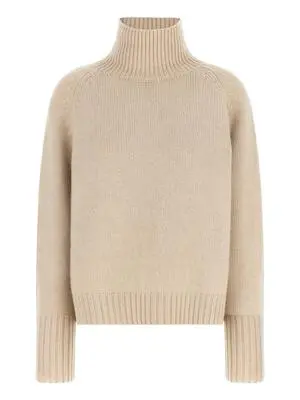 BE YOU Cashmere Turtleneck Sweater - Beige