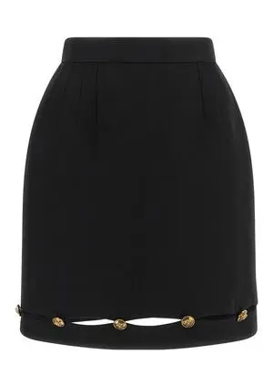 VERSACE VERSACE Grain De Poudre Wool Skirt