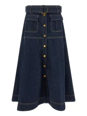 ZIMMERMANN ZIMMERMANN Denim Midi Skirt