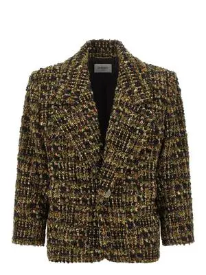 Saint Laurent Bouclé Tweed Blazer - Multi