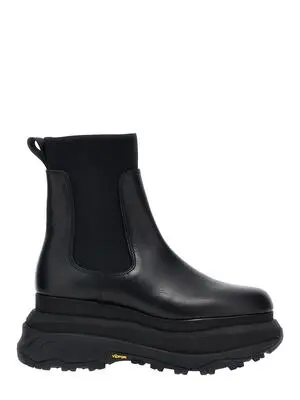 Sacai Chelsea Leather Ankle Boots - Black