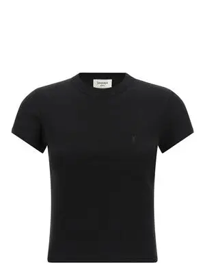 Saint Laurent SAINT LAURENT Cassandre Cotton T-Shirt Black