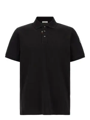 Moncler Tricolor Detail Polo Shirt - Black