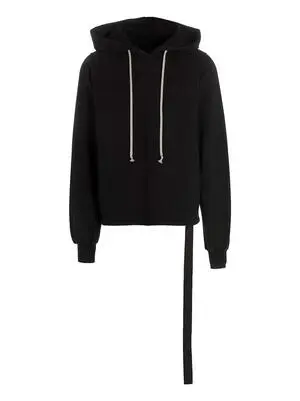 Rick Owens Asymmetrical Stitching Hoodie - Black