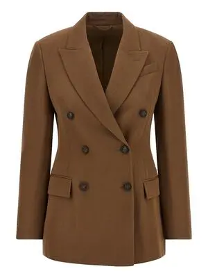 BRUNELLO CUCINELLI BRUNELLO CUCINELLI Virgin Wool Tricotine Double-Breasted Blazer