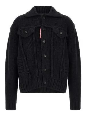 Dsquared2 Logo Patch Cardigan - Blue