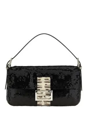 Fendi Sequin 'baguette 26424' Bag - Black