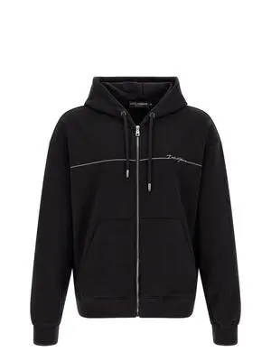 Dolce & Gabbana Logo Embroidery Hoodie - Black