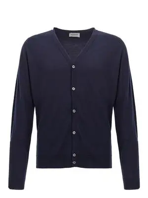 John Smedley Petworth Wool Cardigan - Blue