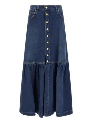 Dolce & Gabbana Flared Denim Skirt - Blue