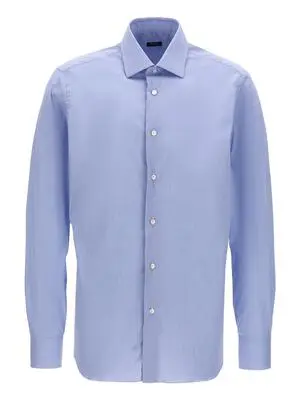 BARBA NAPOLI Poplin Shirt Light Blue
