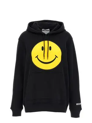 Moschino Cotton Smiley Hoodie - Black