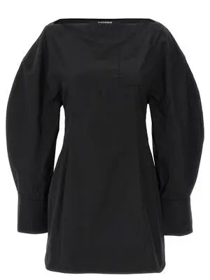 Jacquemus La Robe Chemise Casaco Cotton Poplin Dress - Black