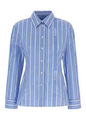 Jacquemus JACQUEMUS Striped Cotton Poplin Shirt Light Blue