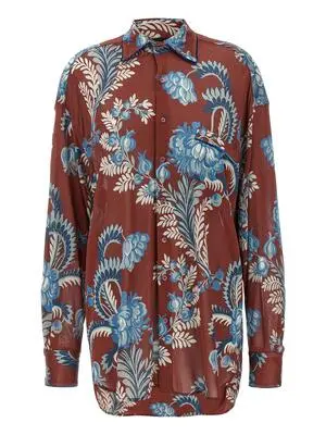 Etro Floral Foliage Crepe Jersey Shirt - Multi