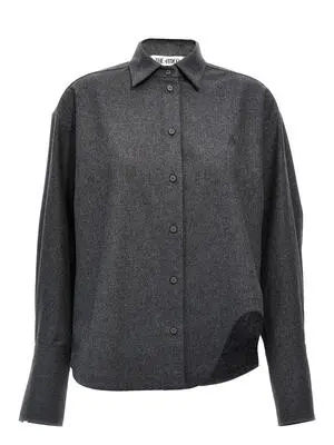 Attico THE ATTICO Eliza Wool Blend Shirt Gray